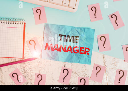 Handwriting text writing Time Manager. Conceptual photo process of ...