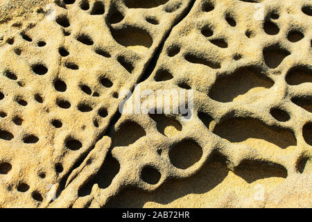 Tafoni formation, uniquely textured sandstone, cave like features and ...
