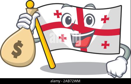 Cute cartoon Georgia state character clipart. Illustrated map of state ...