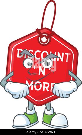 Christmas discount tag cartoon mascot style in a Doctor costume with ...