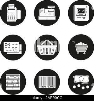 shopping basket with coins black and white Stock Vector Image & Art - Alamy