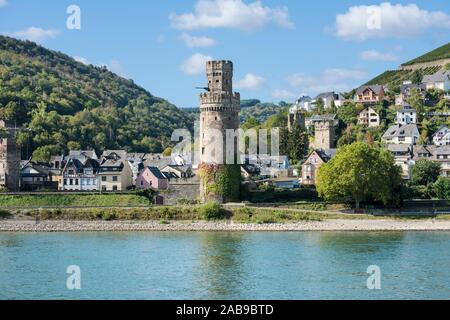 View of Oberwesel, Germany in the Upper middle Rhine Valley Stock Photo ...
