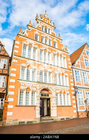 Stade, Germany - November 12, 2019. Details of german architecture ...
