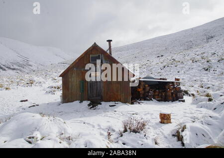 Camp Stream Hut snow. Te Araroa Trail. Two Thumb Track. Te Kahui ...