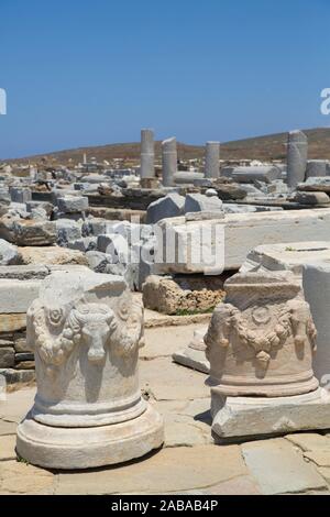 At the archaeological site of the "sacred" island of Delos. In the ...