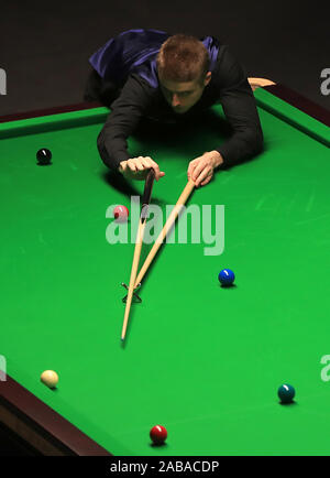 Ali Carter during day one of the Cazoo World Snooker Championship at ...