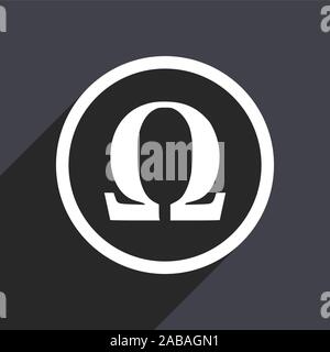 Omega greek letter icon, Omega symbol, black vector illustration Stock ...
