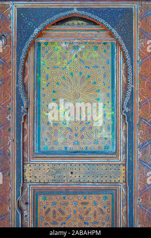 wooden carved elements in the bahia palace from 1859 in the medina of ...