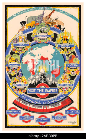Vintage Map Poster of the London Underground. "Map of Underground ...