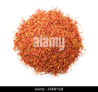Oriental saffron dried spice on wooden spoon Stock Photo - Alamy