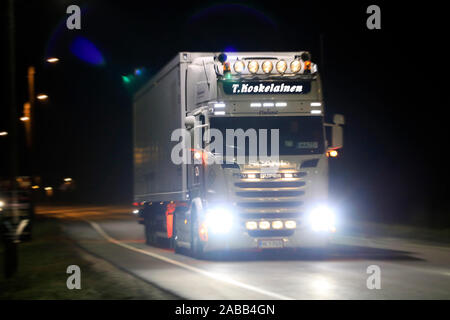 Traffic Lights And Scania Truck Stock Photo - Alamy