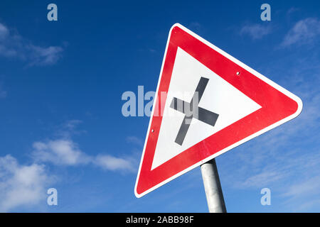 German road sign: uncontrolled intersection ahead Stock Photo - Alamy