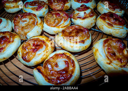 Pizza snails as a party snack for children's birthday parties Stock ...