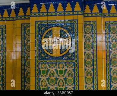 Historic tile work for the Santa Fe railroad inside the train station ...