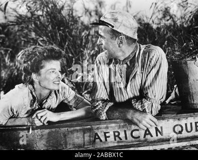 KATHARINE HEPBURN and HUMPHREY BOGART in THE AFRICAN QUEEN 1951 ...