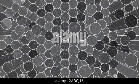 Abstract background of colorful outline cylinders. 3D illustration ...