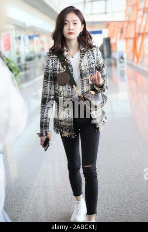 Chinese singer and actress Wu Xuanyi attends an activity in Chengdu ...