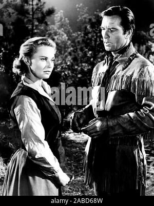 PAWNEE, from left: George Montgomery, Lola Albright, 1957 Stock Photo ...