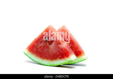 two pieces of ripe water-melon in hands, beach Stock Photo - Alamy