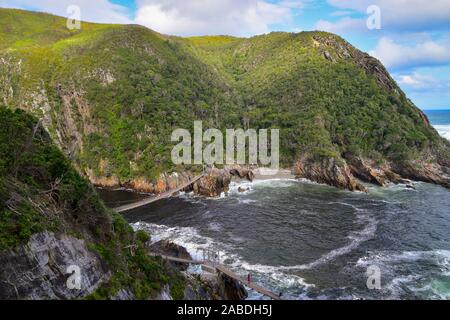 suspension bridge above Storms River, Tsitsikamma National Park, Garden ...