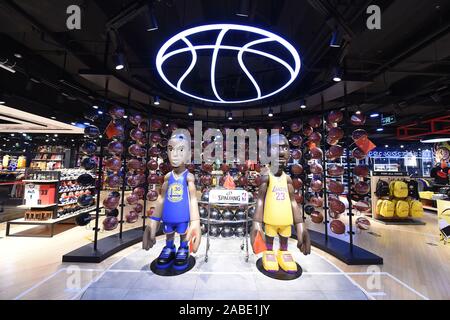 View of the inside of the NBA flagship store in Beijing, China, 9 ...