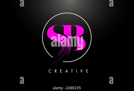 SB Brush Stroke Letter Logo Design. Black Paint Logo Leters Icon with ...