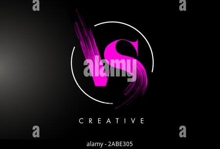 VS Brush Stroke Letter Logo Design. Orange Purple Paint Logo Leters ...