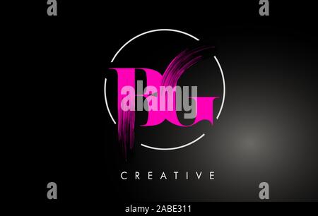 BG Brush Stroke Letter Logo Design. Blue Paint Logo Leters Icon with ...