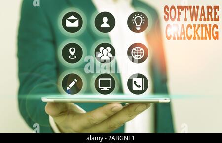 Handwriting text Software Cracking. Business showcase modification of ...