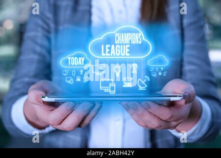 Handwriting text writing Champions League. Conceptual photo Yearly ...