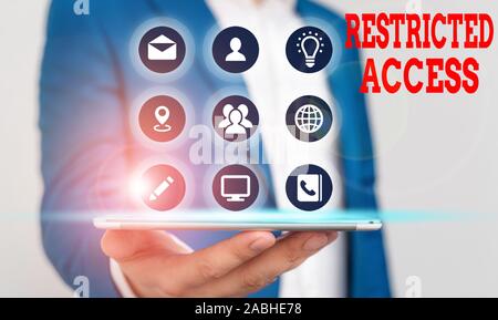 Handwriting text writing Restricted Access. Conceptual photo A class of ...