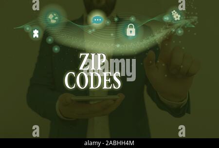 Conceptual hand writing showing Zip Codes. Concept meaning numbers ...