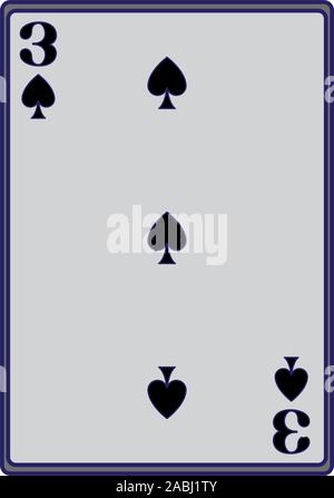 Three of spades playing card design. Vector illustration Stock Vector ...