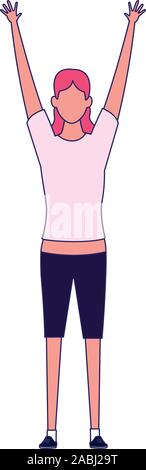 woman avatar with arms up icon image Stock Vector Image & Art - Alamy