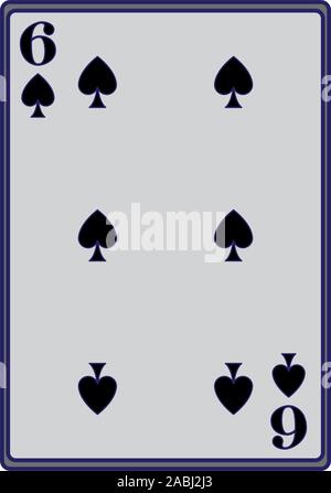 Six of Spades Playing Card Design. Vector illustration Stock Vector ...