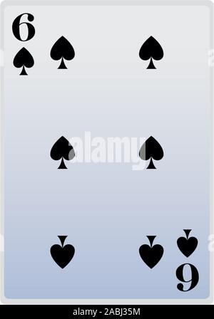 Six of Spades Playing Card Design. Vector illustration Stock Vector ...