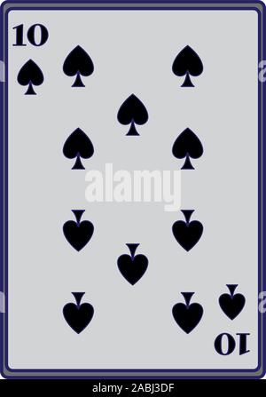 Ten of Spades playing card design. Vector illustration Stock Vector ...