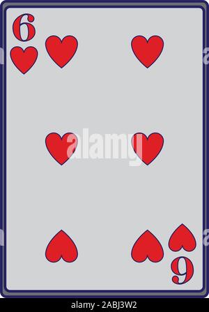 six of of hearts card icon, flat design Stock Vector Image & Art - Alamy