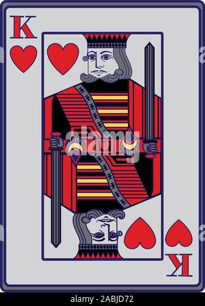 Classic playing card king hearts Stock Vector Image & Art - Alamy