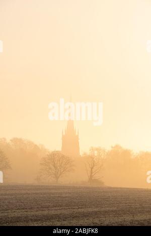 Sunrise church silhouette, Middleton Cheney, Northamptonshire, England ...