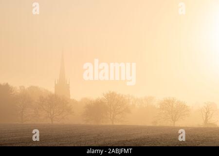 Early morning autumn fog across Middleton Cheney. Northamptonshire ...