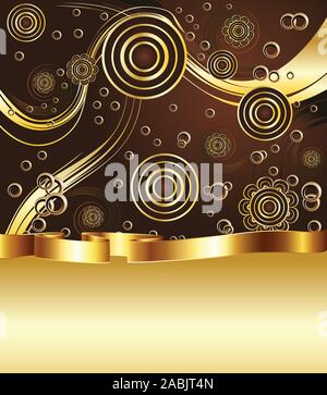 Decorative brown background with floral elements and chocolate box ...