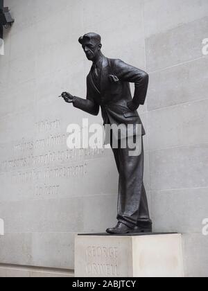 George Orwell sculpture in front of the BBC headquarters, London ...
