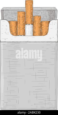 Pack of cigarettes. Hand drawn sketch Stock Vector Image & Art - Alamy