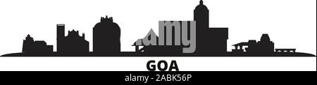 India, Goa city skyline isolated vector illustration, icons Stock ...