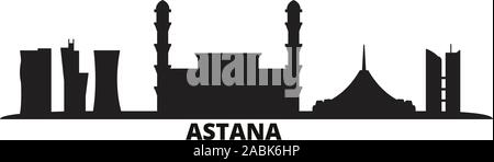 Astana, Kazakhstan famous Travel Sketch. Lineart drawing by hand ...