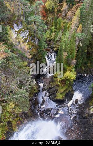 PLODDA FALLS TOMICH HIGHLAND SCOTLAND THE 40 METRE WATERFALL ABOVE AND ...