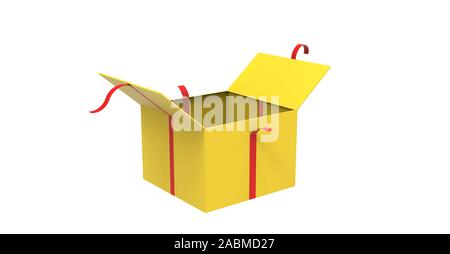 Yellow Empy Box on White background 3D Rendering Stock Photo - Alamy