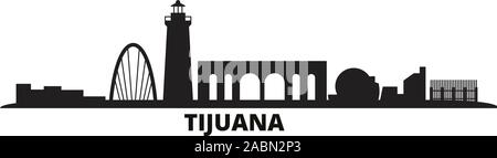 Mexico outline skyline, mexican flat thin line icons, landmarks ...