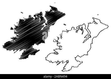 Donegal County Council (Republic of Ireland, Counties of Ireland) map ...